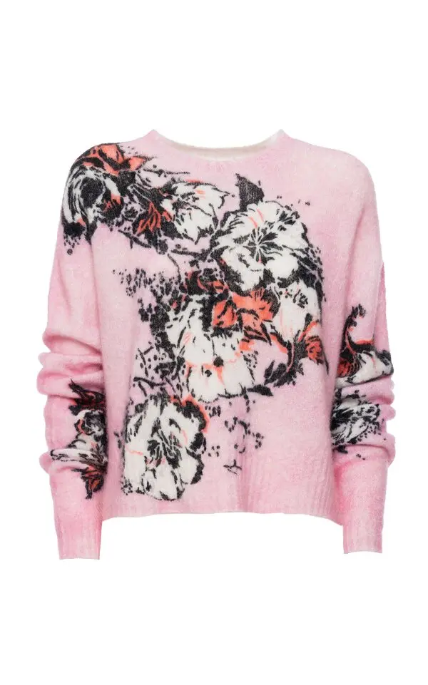 DES_PHEMMES Handpainted Mohair Sweater - Pink