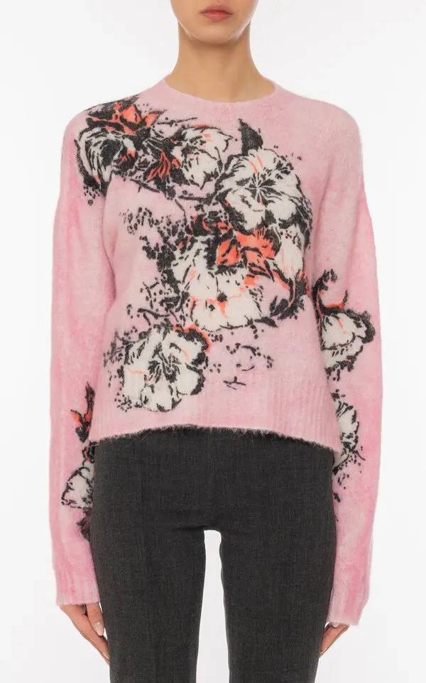 DES_PHEMMES Handpainted Mohair Sweater - Pink
