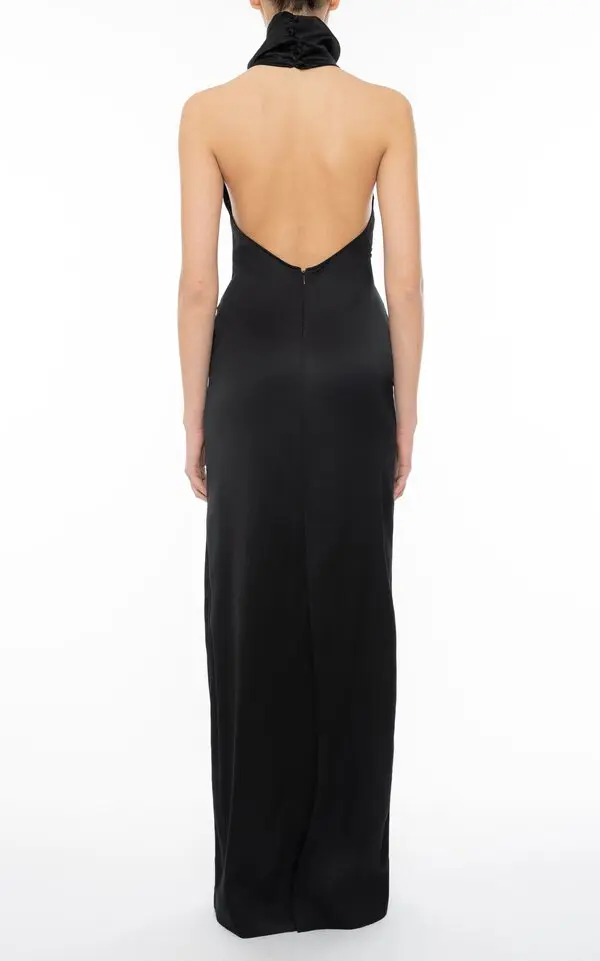 DES_PHEMMES Embellished Backless Gown - Black