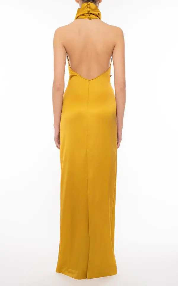 DES_PHEMMES Embellished Backless Gown
