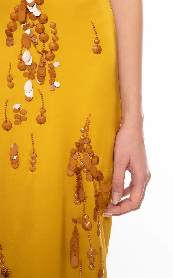 DES_PHEMMES Embellished Backless Gown