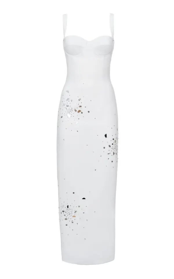DES_PHEMMES Bustier Midi Dress - Off-white