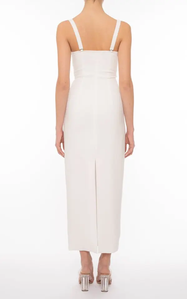 DES_PHEMMES Bustier Midi Dress - Off-white
