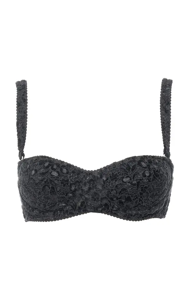 DES_PHEMMES Lace Bra Top - Black