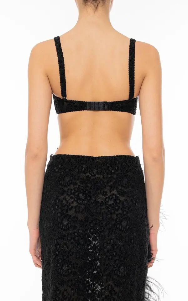 DES_PHEMMES Lace Bra Top - Black