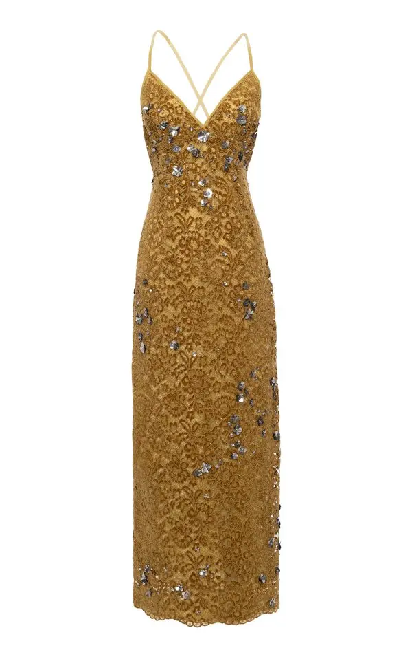 DES_PHEMMES Embellished Cocktail Midi Dress