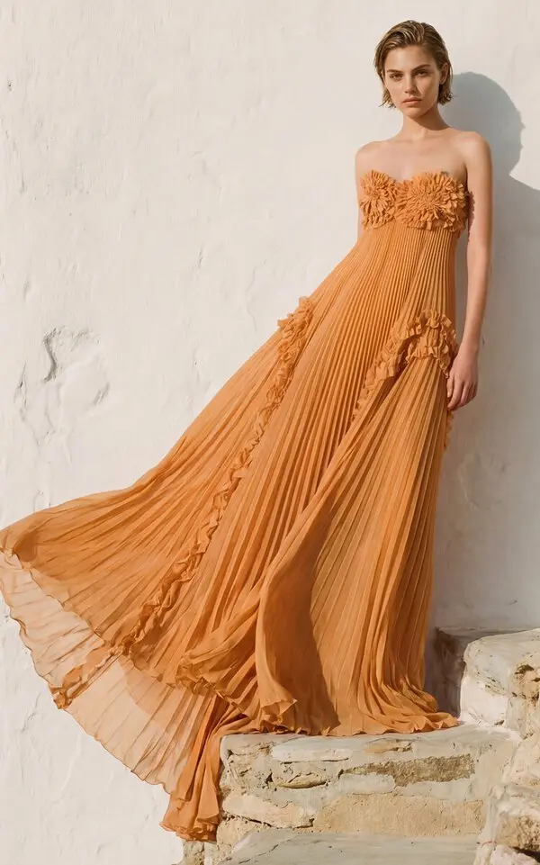 Alexis Odette Chiffon Maxi Dress - Orange