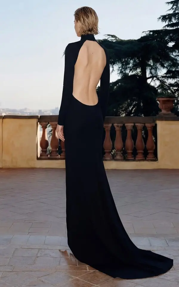 Alexis Ionia Open-back Gown - Black