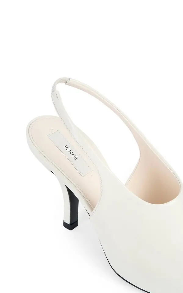 TOTEME Leather Slingback Sandals - White