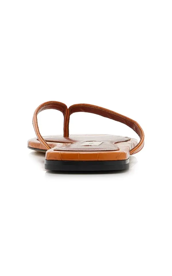 TOTEME Croco-embossed Leather Flip Flops