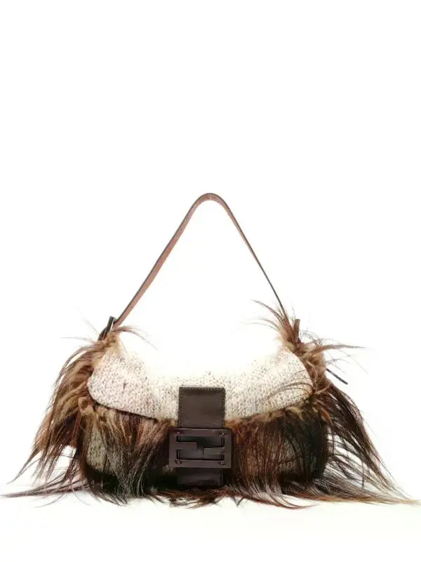 Fendi 2000s Knit Shoulder Bag - Brown