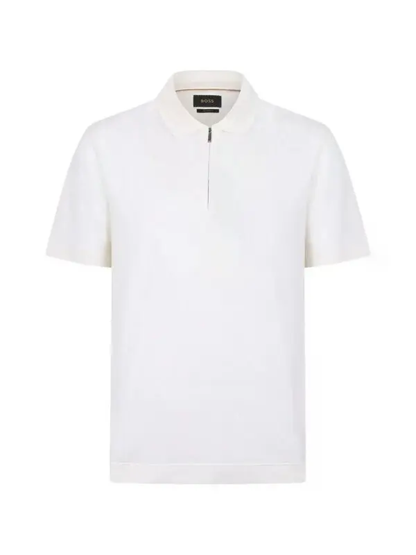 BOSS Zip-up Polo Shirt - Neutrals