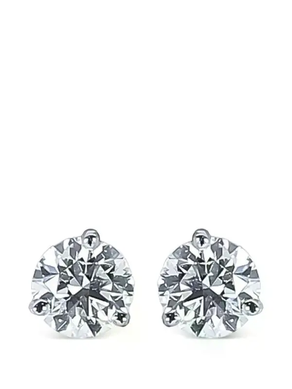 Nimo With Love Solitaire Diamond Stud Earrings - Silver
