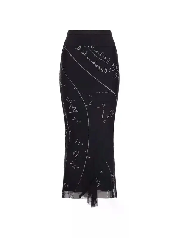 Rick Owens Printed Midi Skirt