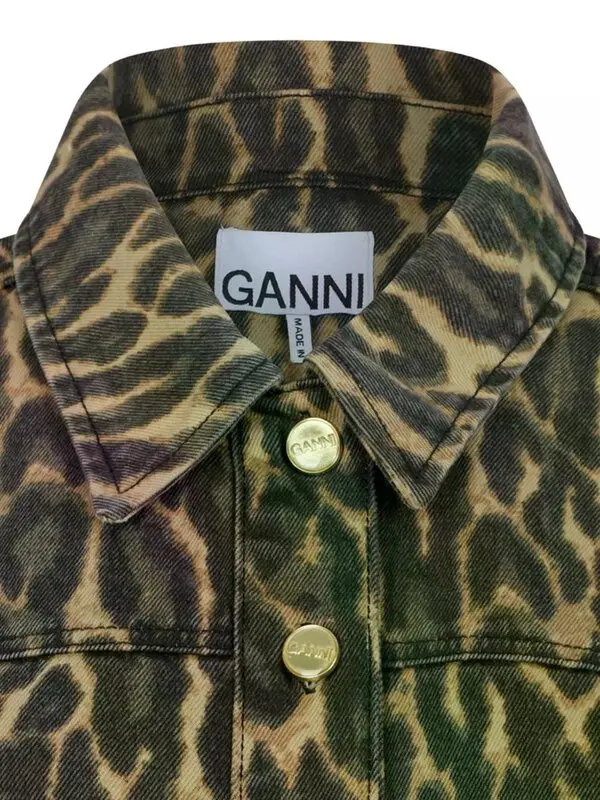 GANNI Leopard Button Dress