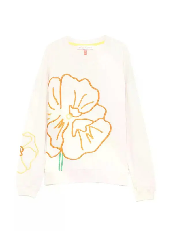 Mira Mikati Floral-embroidered Sweatshirt - Neutrals