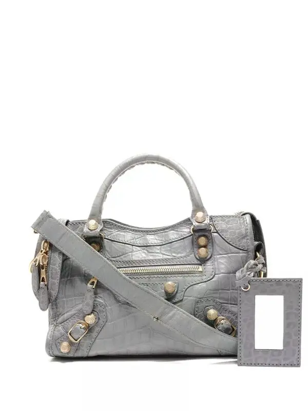 Balenciaga 2020 Giant City Leather Shoulder Bag - Grey