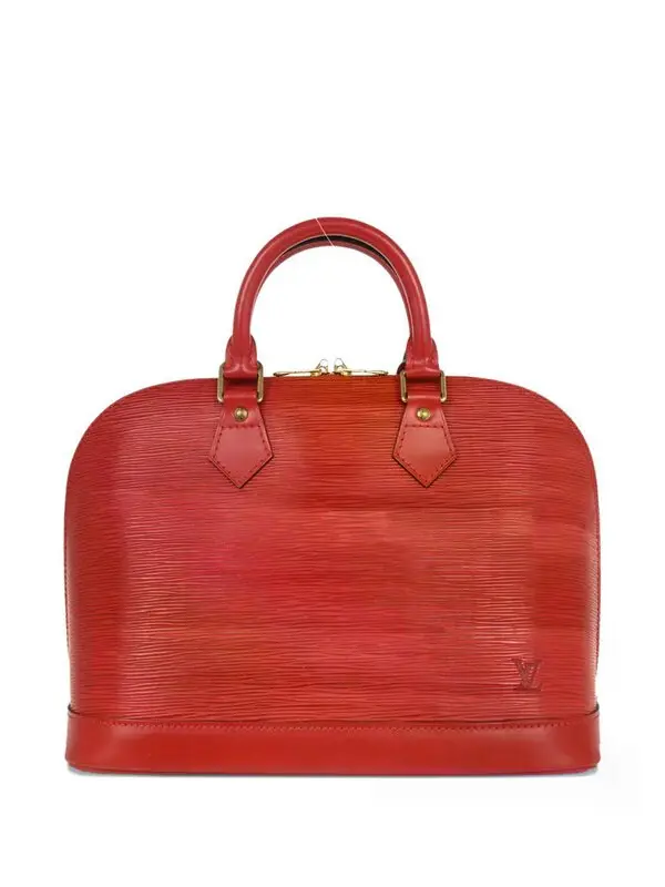 LOUIS VUITTON 1996 Alma Textu Handbag - Red