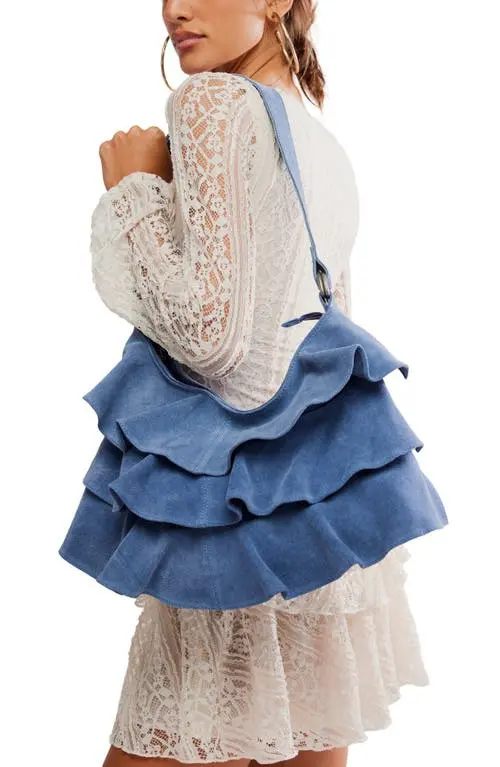 Free People Rae Ruffle Suede Shoulder Bag