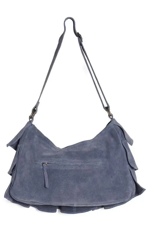 Free People Rae Ruffle Suede Shoulder Bag