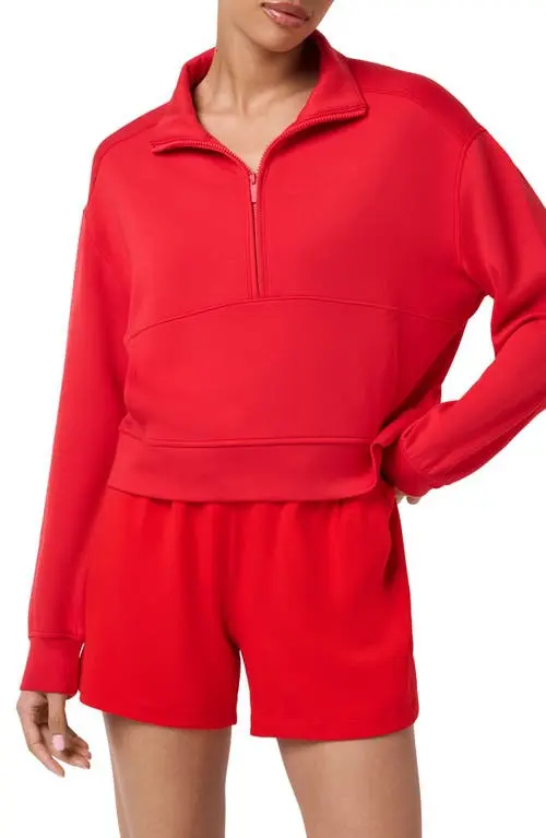 Travis Mathew Skyloft Half Zip Sweatshirt - Tomato