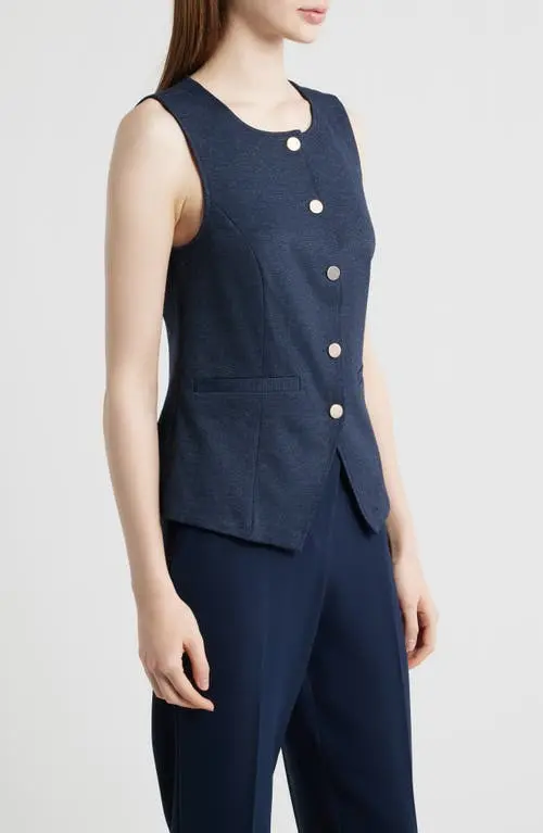 Bernardo Scoop Neck Button Vest