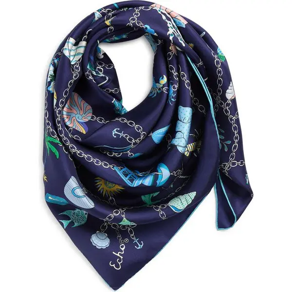 Echo Charmed Life Silk Scarf - Navy