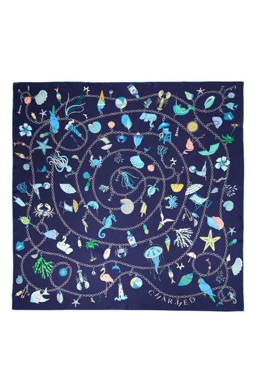Echo Charmed Life Silk Scarf - Navy