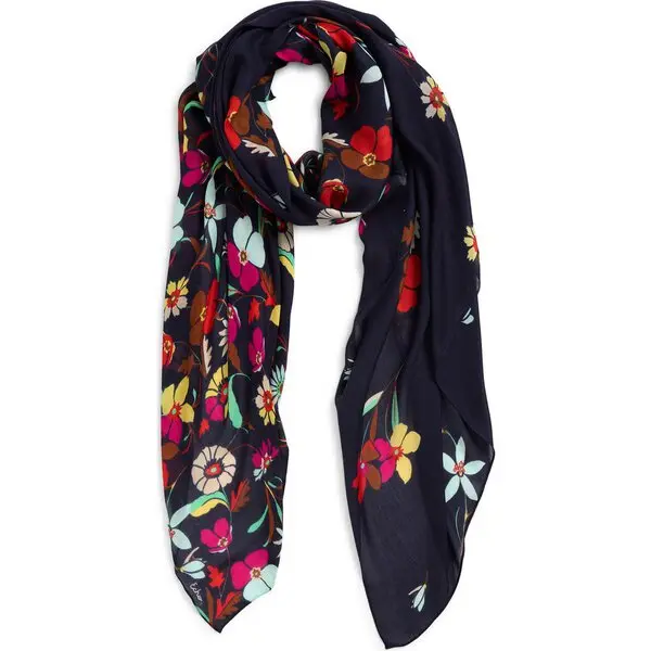 Echo Falling Flowers Wrap - Navy