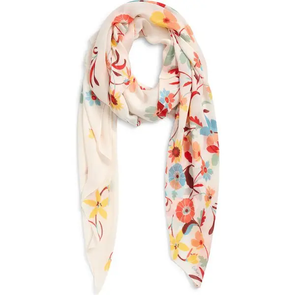 Echo Falling Flowers Wrap - White Multi