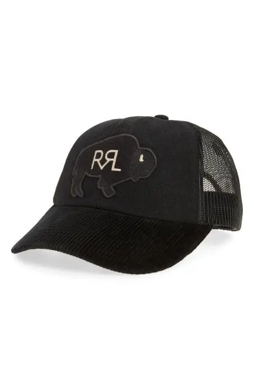 Double Rl Buffalo Logo Patch Trucker Hat