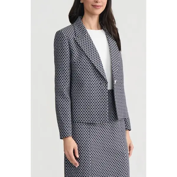 KASPER Jacquard Cropped Blazer