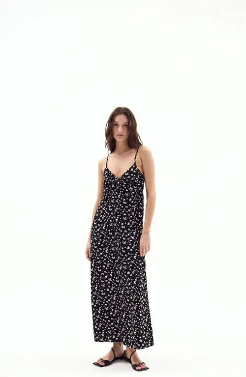 Deluc Rondella Floral Print Maxi Dress - Black Printed