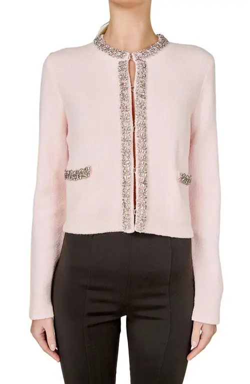 Endless Rose Bouclé Jewel Trim Cardigan