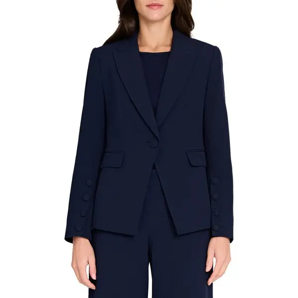TAHARI ASL Single-button Blazer - Deep Navy