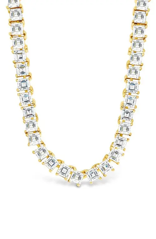 Sterling Forever Brette Slide Tennis Necklace - Gold