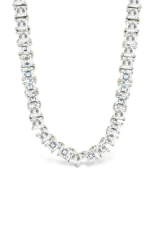 Sterling Forever Brette Slide Tennis Necklace - Silver