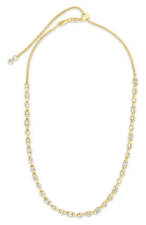 Sterling Forever Camden Slide Tennis Necklace - Gold