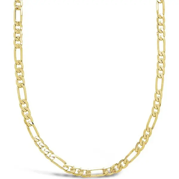 Sterling Forever Figaro Chain Necklace - Gold