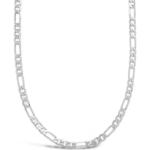 Sterling Forever Figaro Chain Necklace - Silver