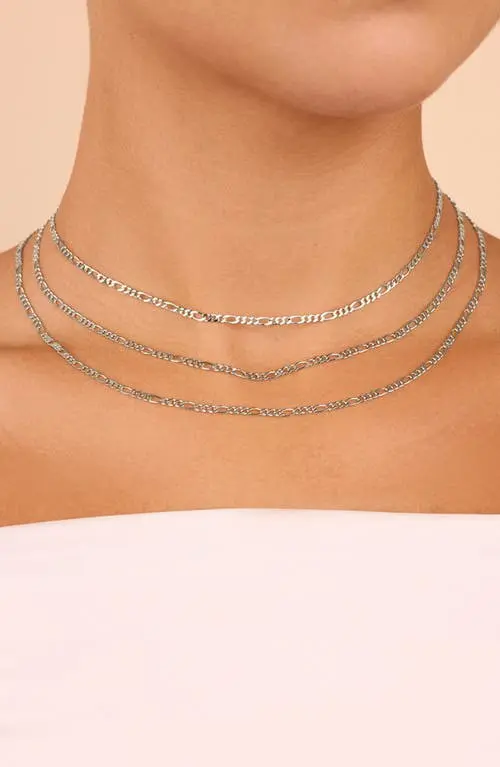 Sterling Forever Figaro Chain Necklace - Silver
