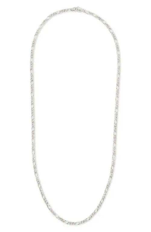 Sterling Forever Figaro Chain Necklace - Silver