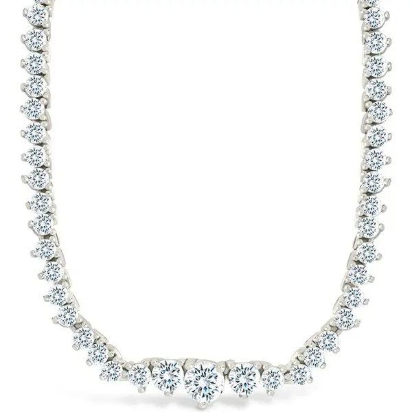 Sterling Forever Tatum Tennis Necklace - Silver