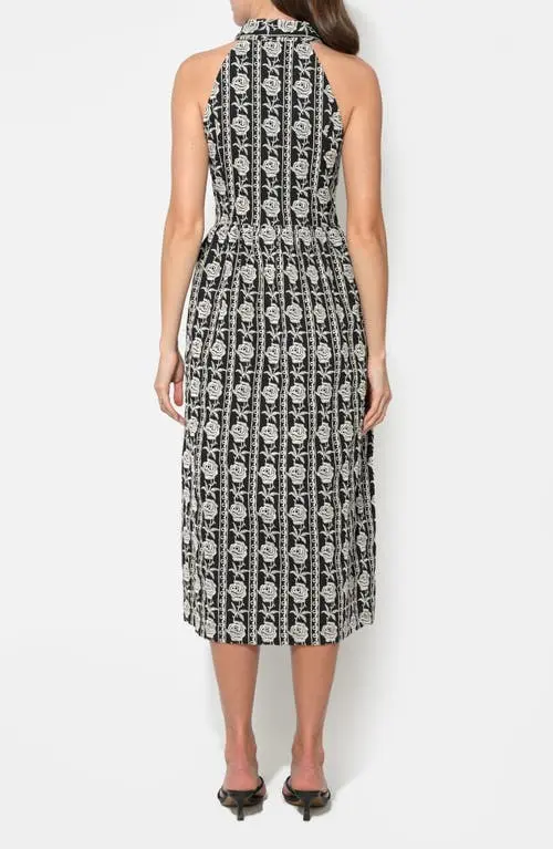 Adelyn Rae Hazer Embroidered Halter Midi Dress