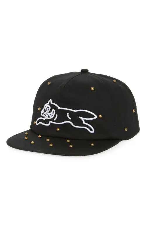 ICECREAM Studded Embroidered Baseball Cap - Black