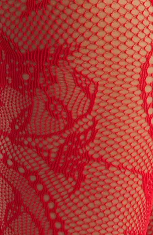 HIGH HEEL JUNGLE Monet Lace Tights - Red