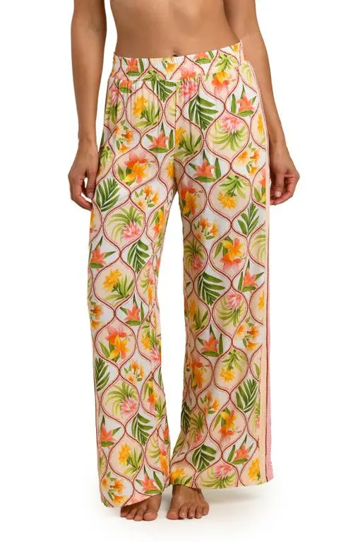 La Blanca Floral Wide Leg Cover-up Pants - White Multi
