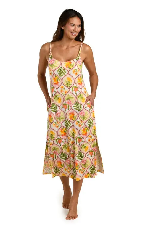 La Blanca Palm Cover-up Dress - White Multi