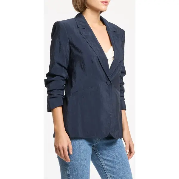 Cinq À Sept Khloe Tumbled Woven Blazer - Navy