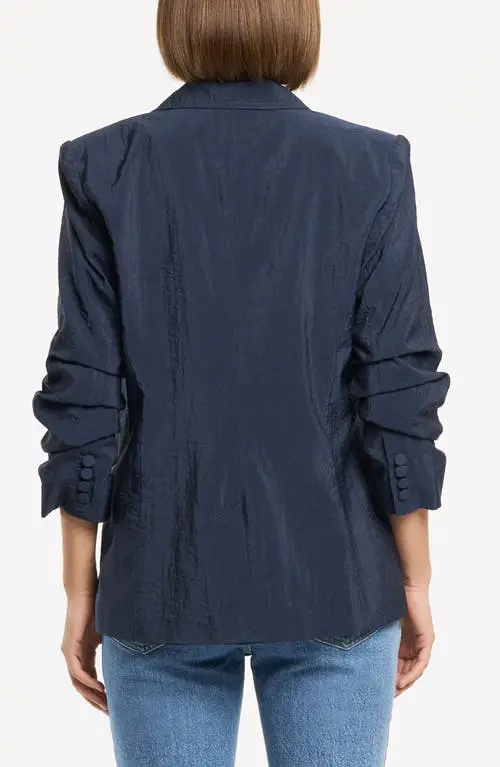Cinq À Sept Khloe Tumbled Woven Blazer - Navy